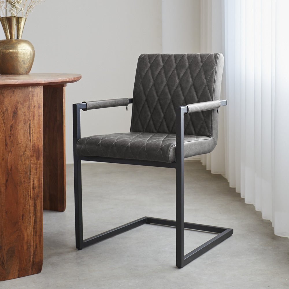 Chaise de salle à manger Antracite PU Ruben | Dimehouse